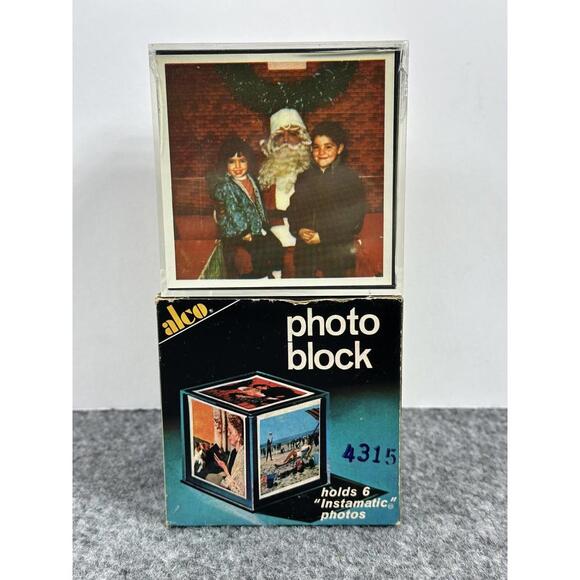 Other | Vintage 197 Alco Photo Block Photo Holder Cube W Original Box ...